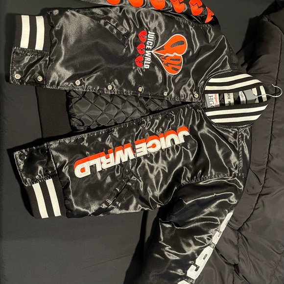 Jackets & Coats | Juice Wrld Tribute Black Satin Jacket | Poshmark